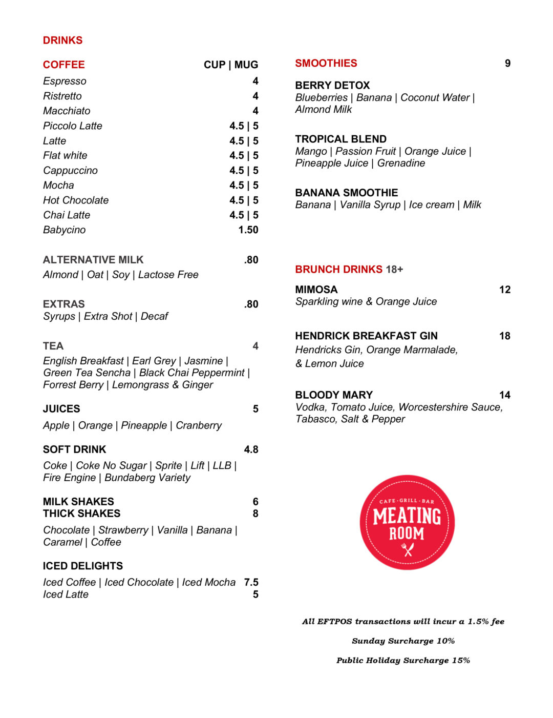 Meating Room Weston Creek - Cafe, Bar and Grill Canberra