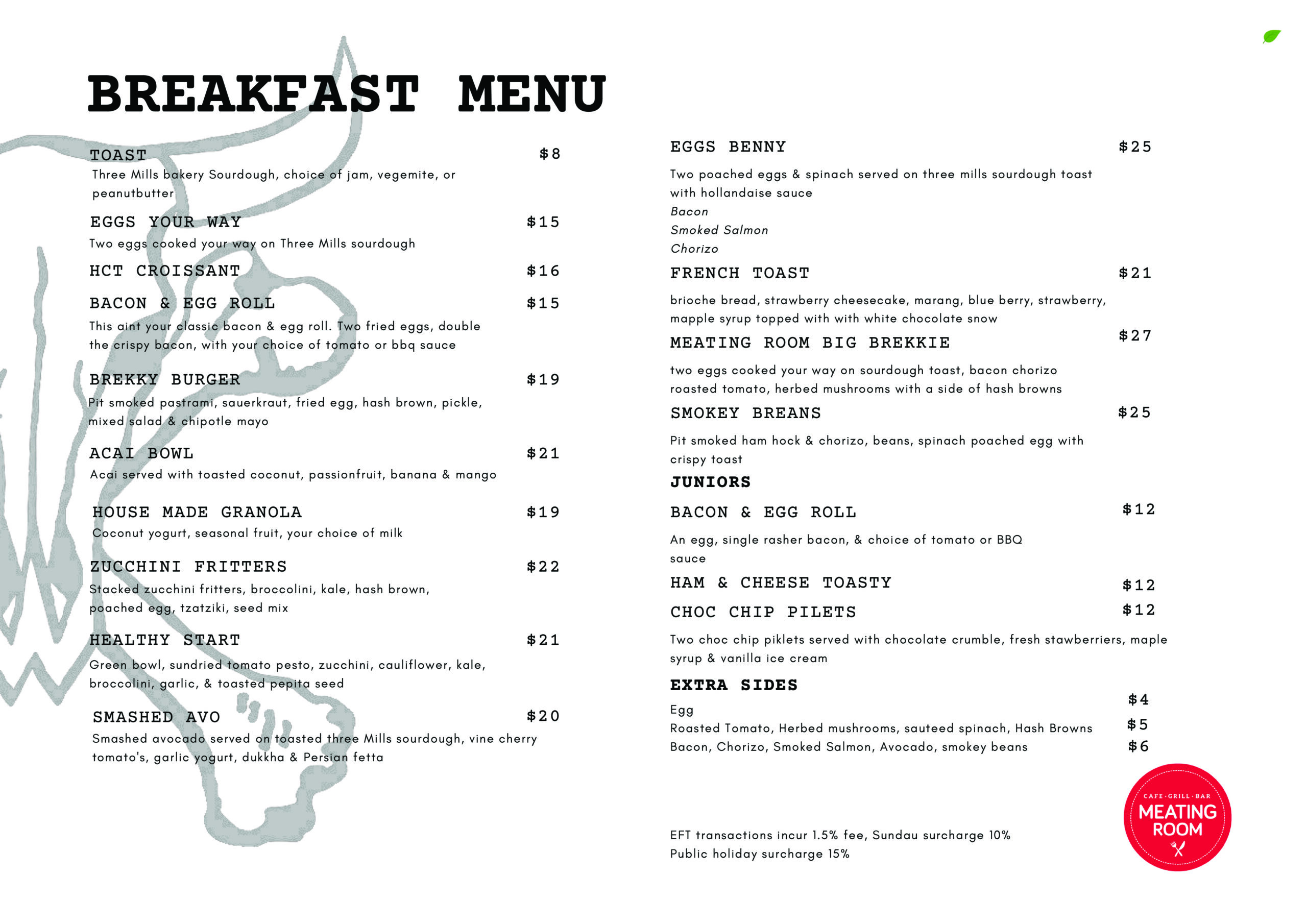 Meating Room | Bar | Grill | Cafe.